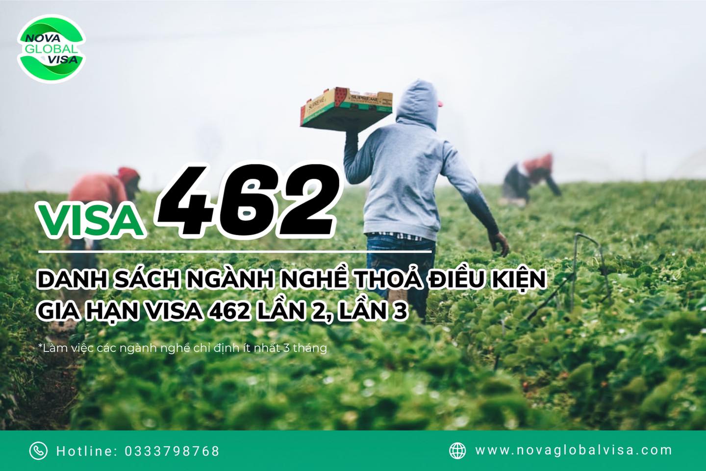 CÁC NGÀNH NGHỀ ĐỦ ĐIỀU KIỆN GIA HẠN VISA 462 LẦN 2, LẦN 3 - Nova Global Visa